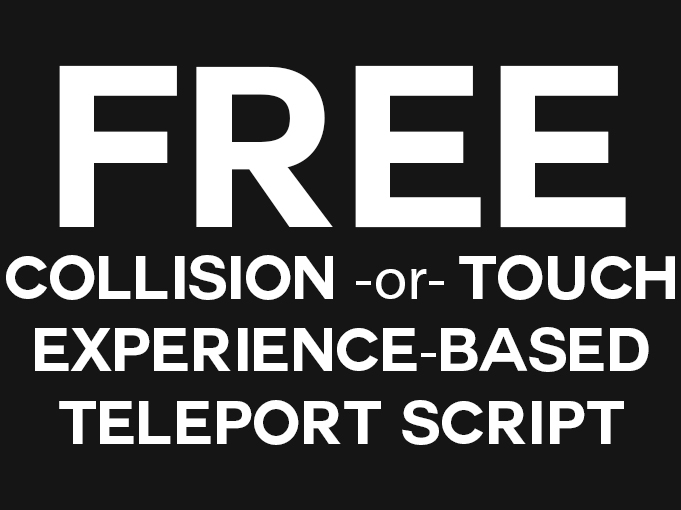 Second Life Marketplace - FREE Collision/Touch Teleport Script for Experiences [2025]